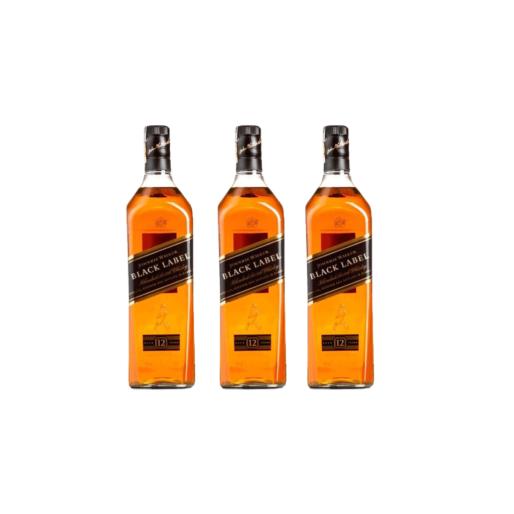 Combo #7: Tres Johnnie Black Label de 750ml - La Bodega del Patron